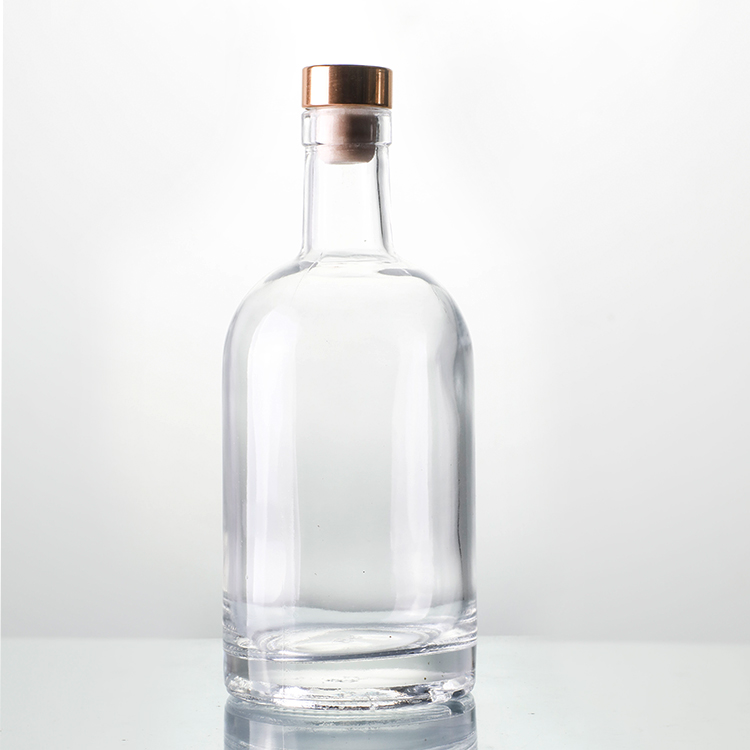 375ml Round Nordic Glass Liquor Bottle with Bar Top Factory